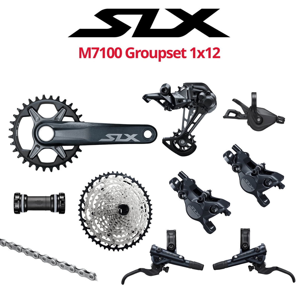 Shimano SLX M7100 Groupset w/ crankset & 2-piston brakes ...